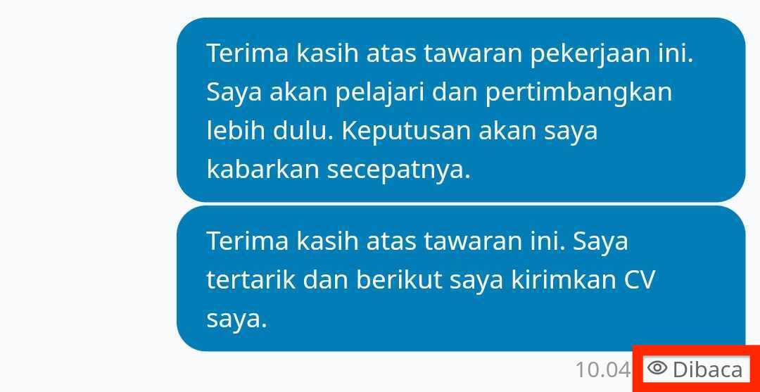 Notifikasi Pesan Baru dalam Chat untuk Melamar di Aplikasi Glints ...