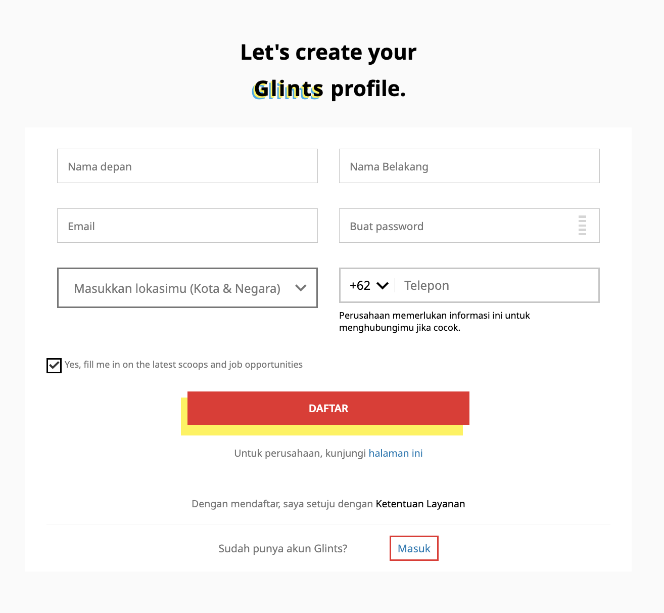How to sign up at Glints – Glints Help Center