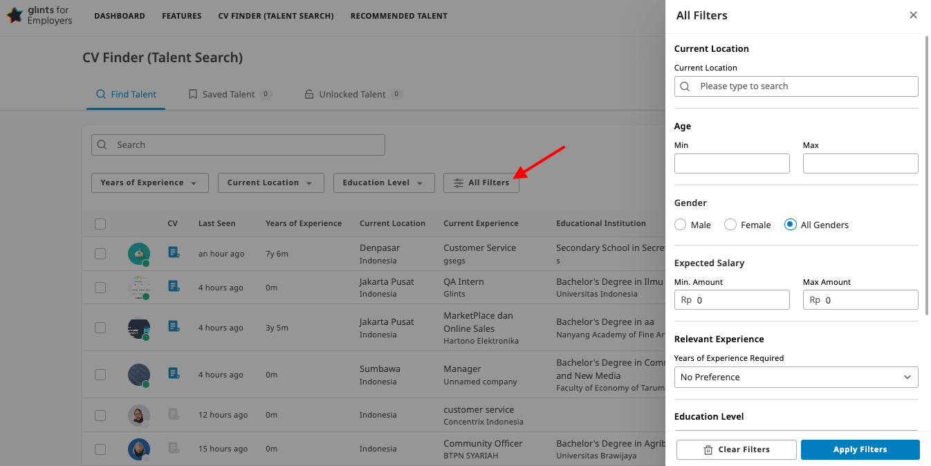 Get to Know "CV Finder" on Glints for Employers Website – Glints Help ...