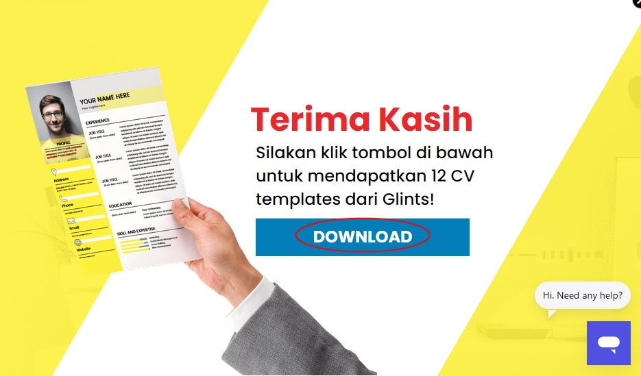 Download CV Template di Glints – Pusat Bantuan Glints