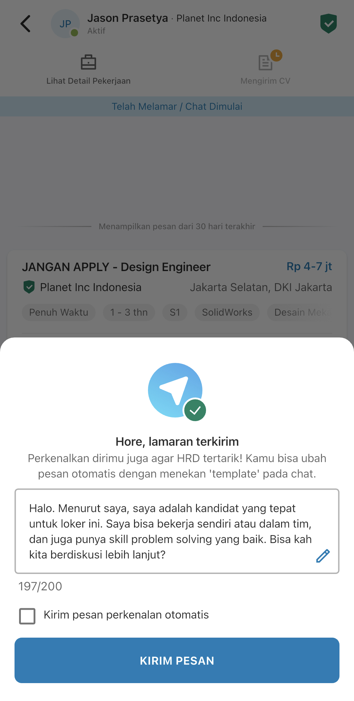 Berkenalan dengan Chat untuk Melamar di Aplikasi Glints! – Pusat ...